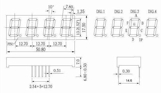 0.52 inch 4 digits 7 segment Display from China manufacturer - LightKey